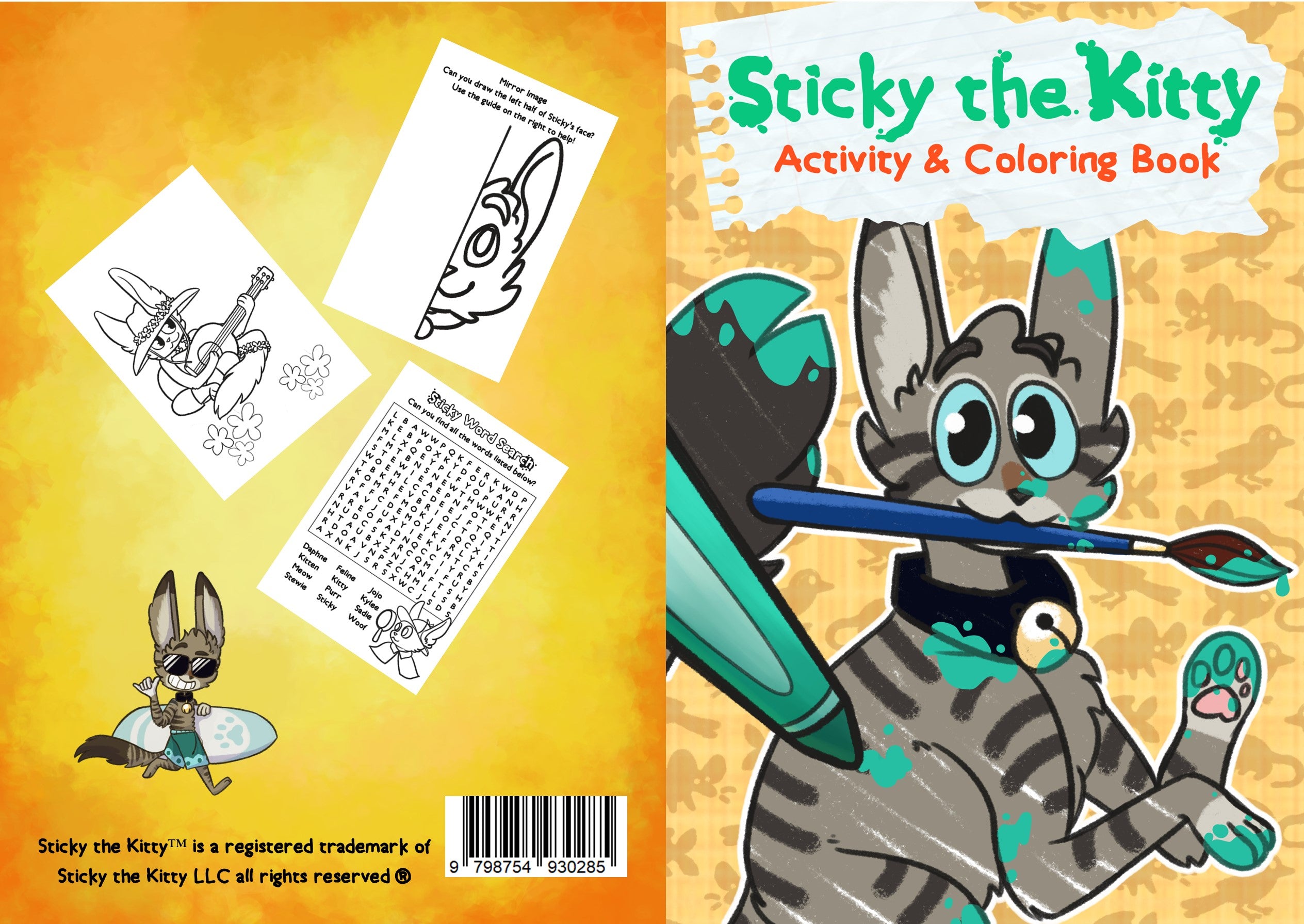 Activity and Coloring Books – Sticky The Kitty