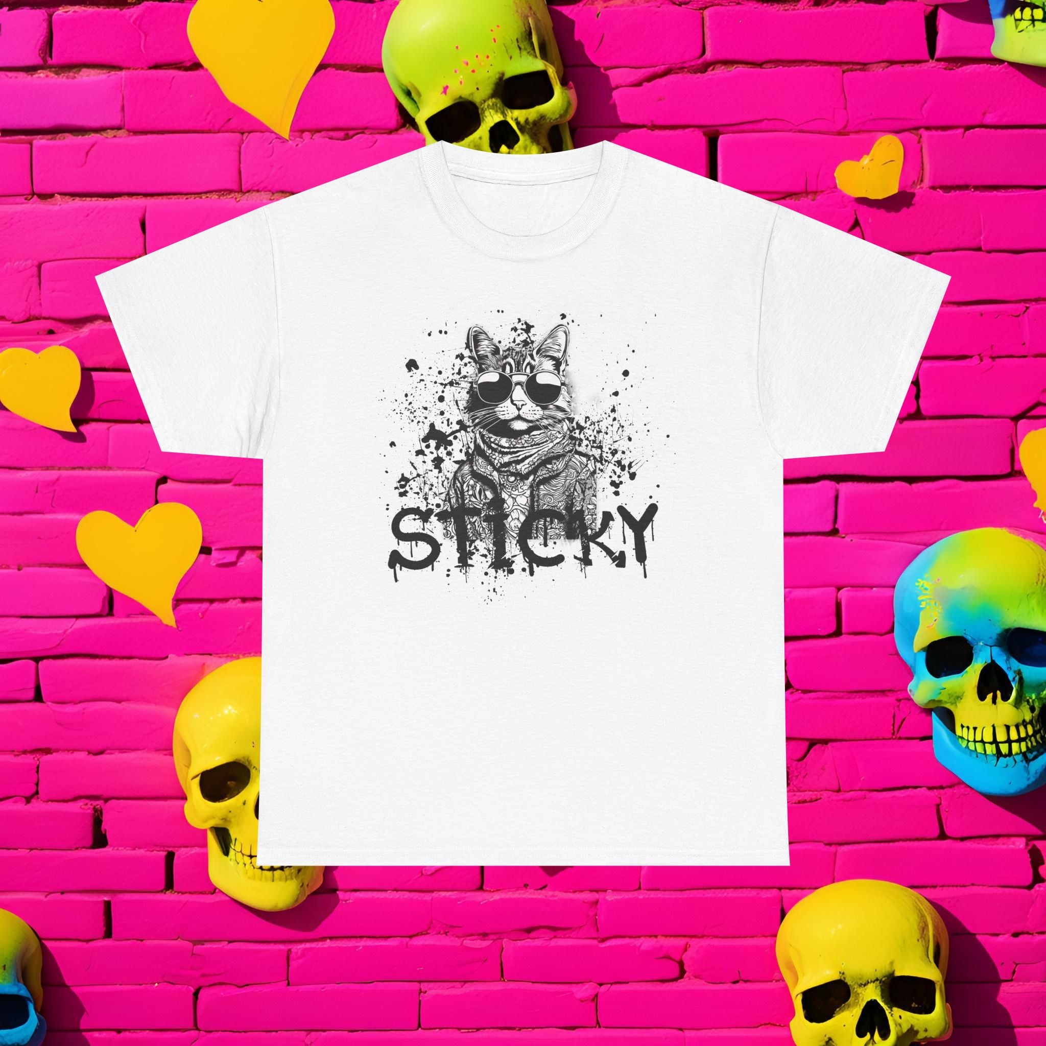 Sticky Graffiti Tee - Ultra Comfy Cotton Tee – Sticky The Kitty