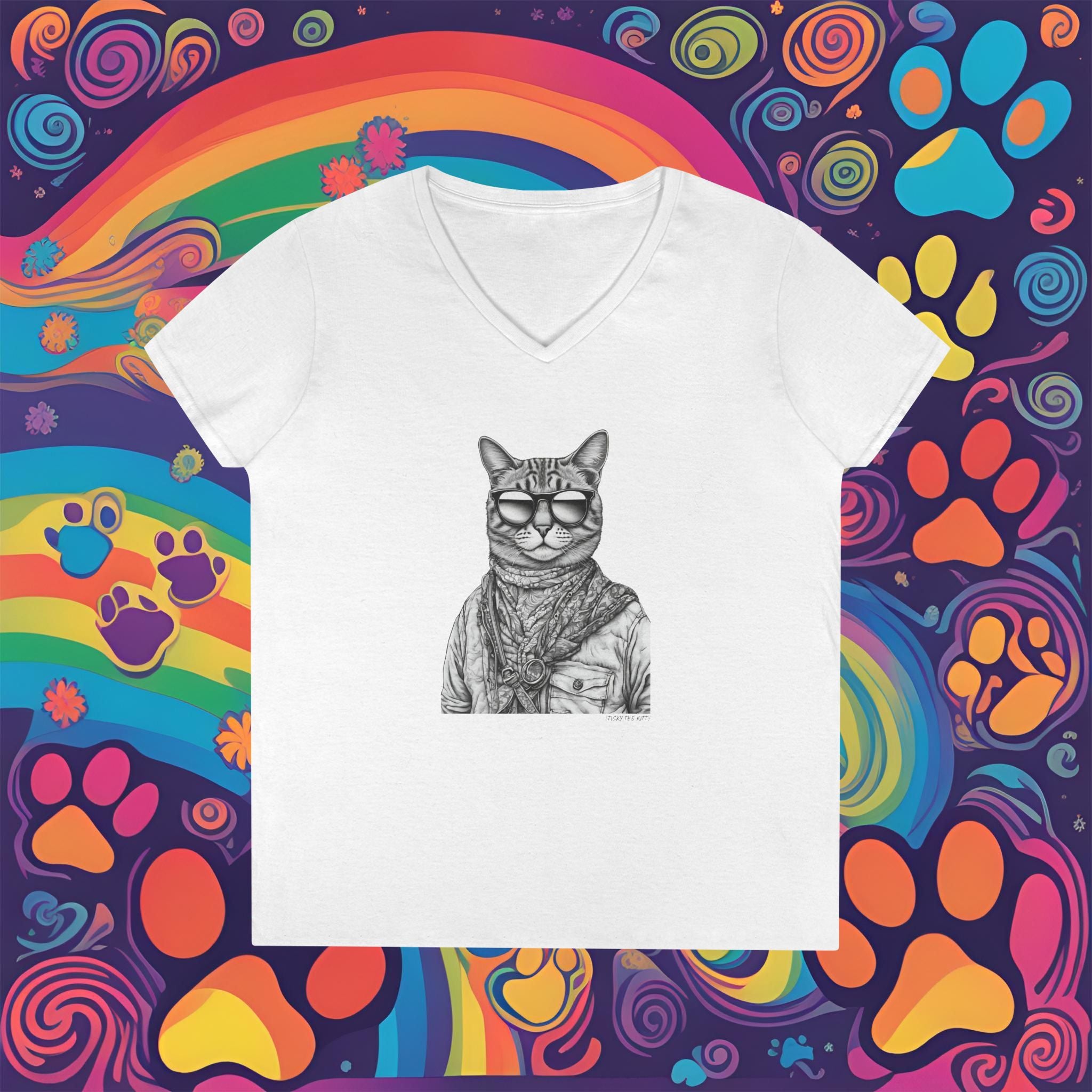 Sticky Coloring Book Design #3 - V-Neck – Sticky The Kitty