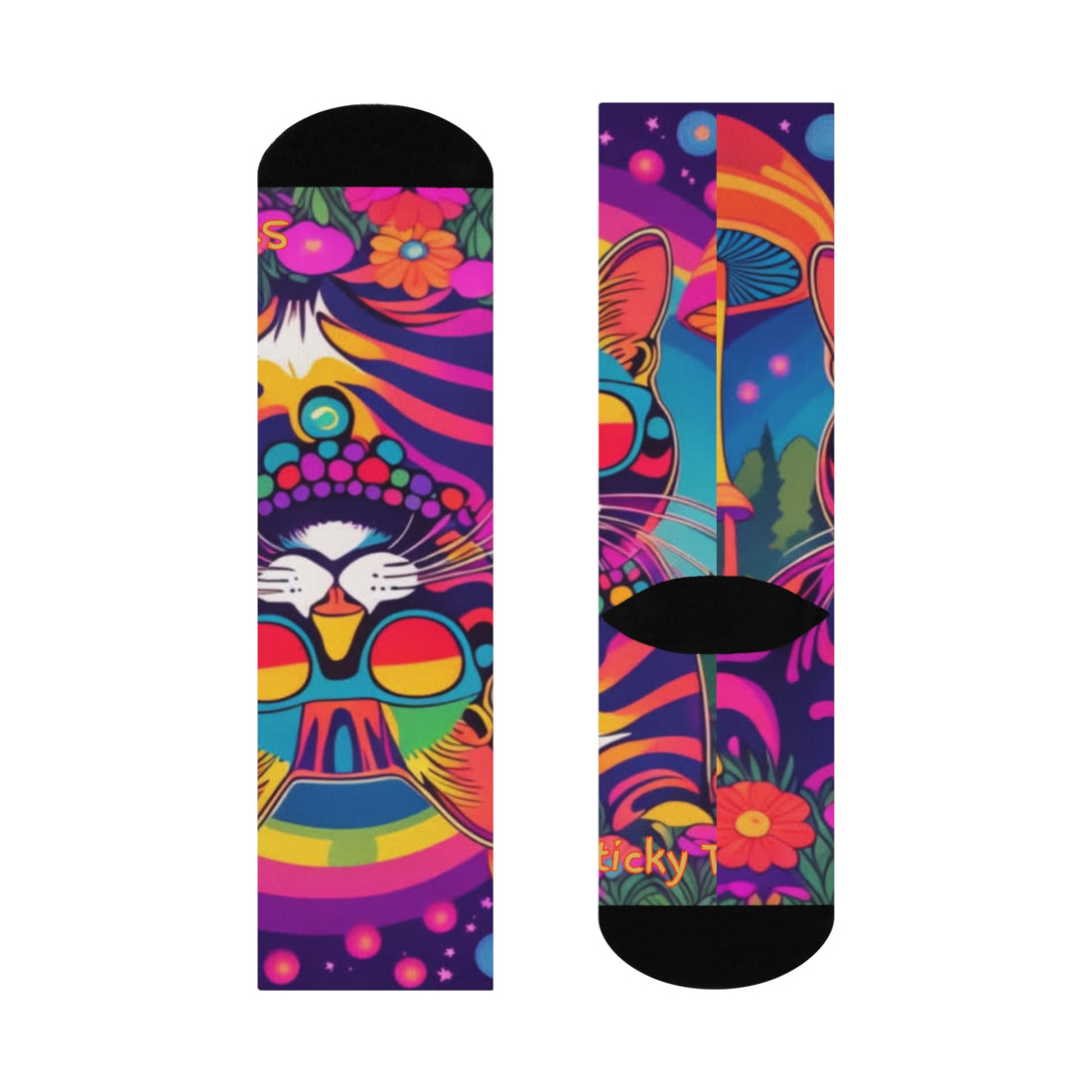 Psychedelic Sticky - SUPER COMFY Cushioned Crew Socks – Sticky The Kitty